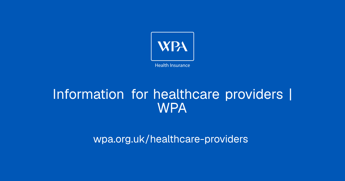 Information for healthcare providers | WPA